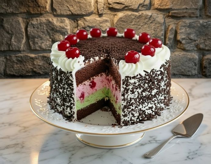 Spumoni Ice Cream Cake Recipe - ItalianCookies.com